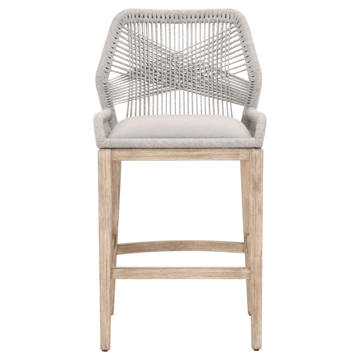 Loom Bar Stool - Taupe & White Flat Rope | Light House Co.