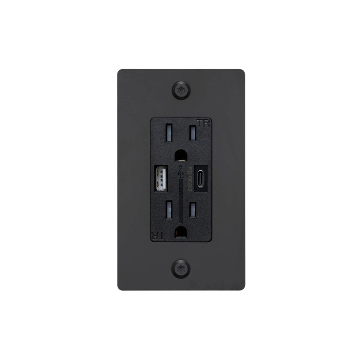 1G Duplex Outlet / USB A + C / Linear / Without Logo / Black | Light ...