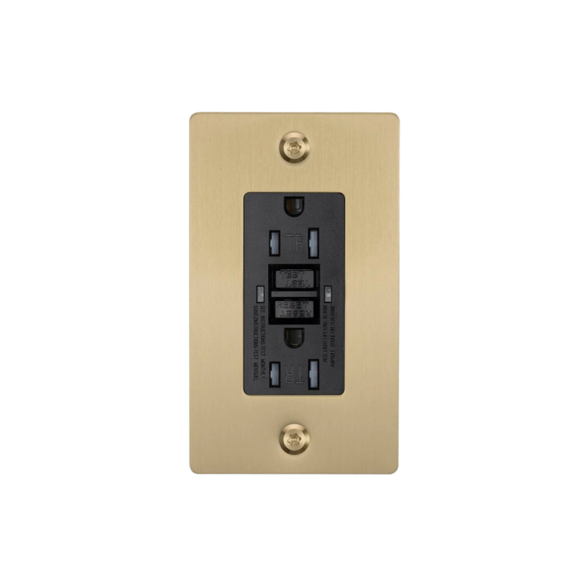 1G Duplex Outlet / Gfci / Linear / Without Logo / Brass | Light House Co.