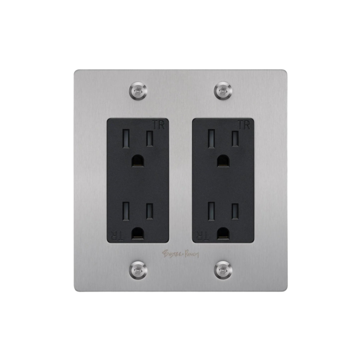 2G Duplex Outlet / Linear / With Logo / Steel
