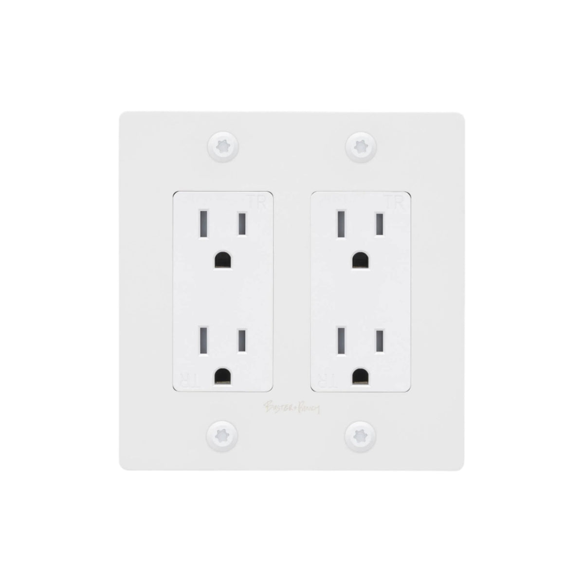 2G Duplex Outlet / Linear / With Logo / White | Light House Co.