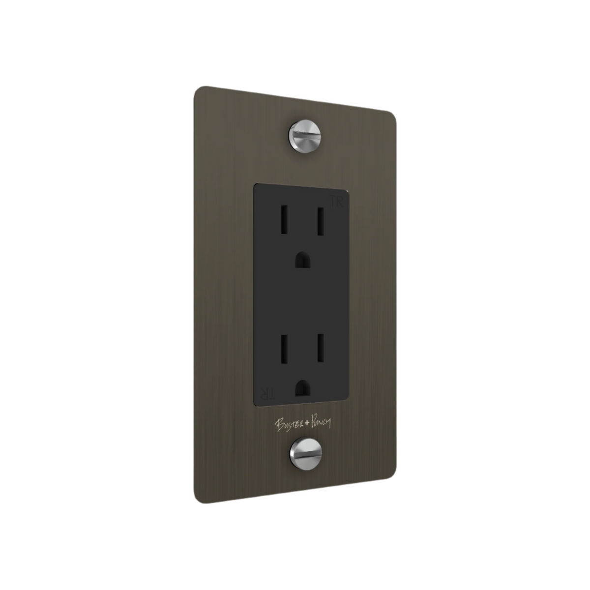 1G Duplex Outlet / Cross / With Logo / Smoked Bronze / Steel | Light ...