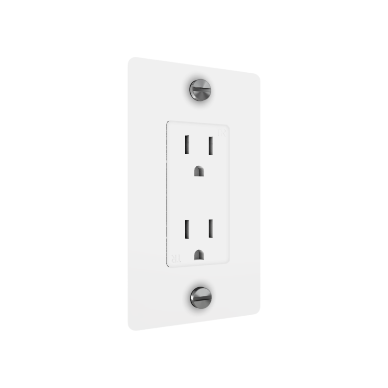 1G Duplex Outlet / Cross / Without Logo / White / Steel | Light House Co.